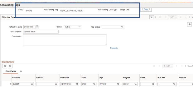 Leverage ChartField template and Accounting Tag functionality to ...