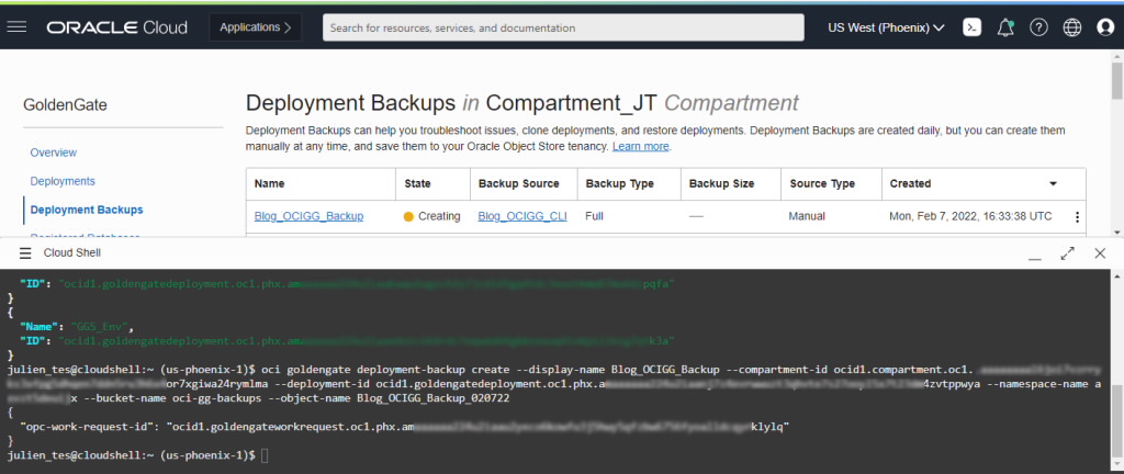 Using Oracle Cloud Infrastructure Oci Command Line Interface Cli With Oci Goldengate