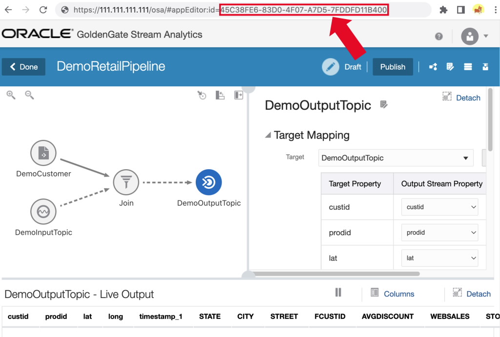 Deploy and manage pipelines with GoldenGate Stream Analytics APIs