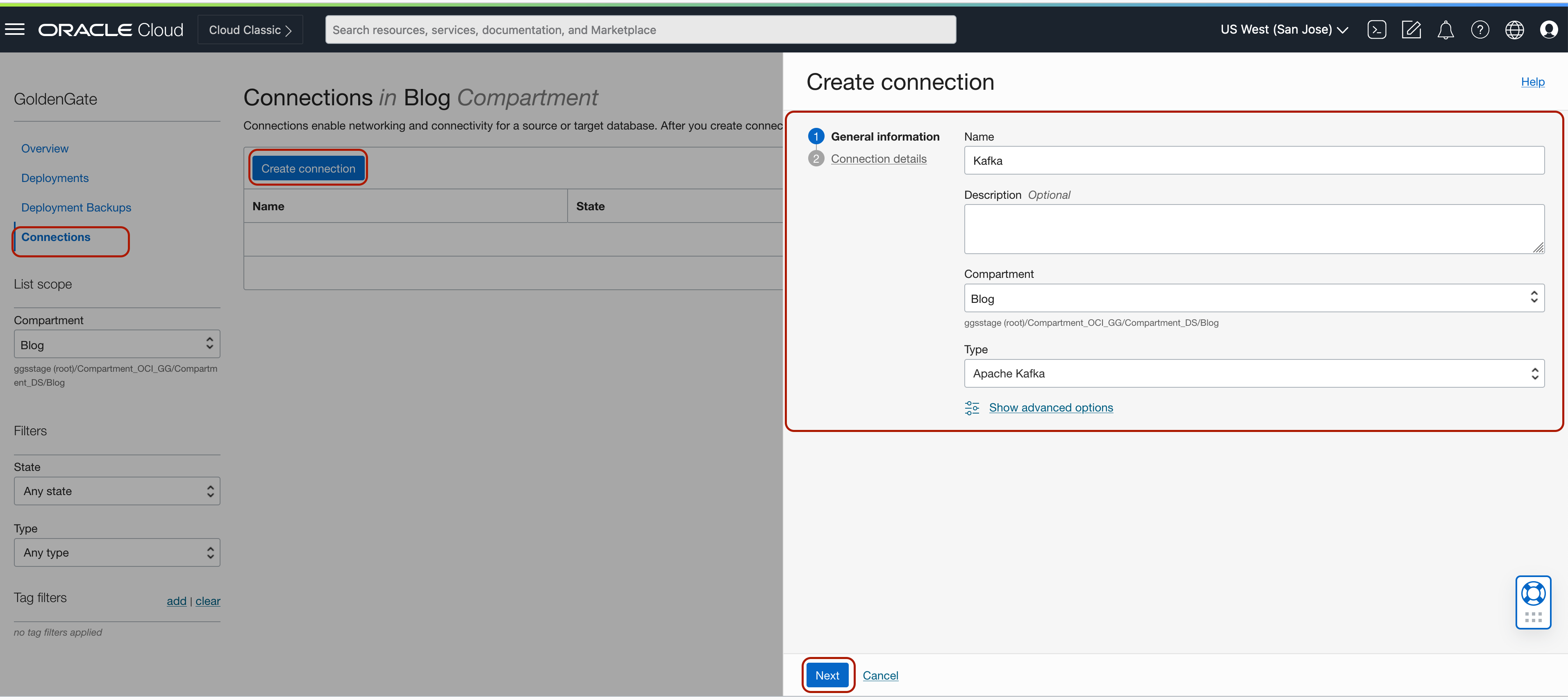Using Oracle Cloud Infrastructure GoldenGate with Kafka Platforms