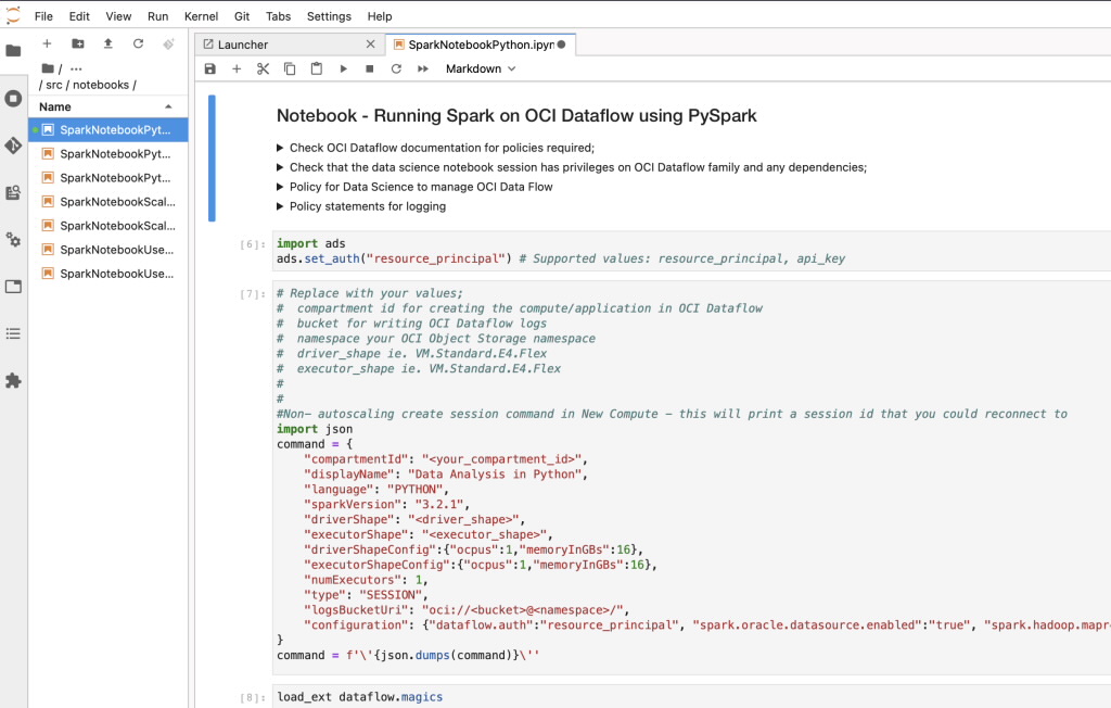 Notebooks, Big Data and Spark Jobs in OCI - Best Practices and Examples