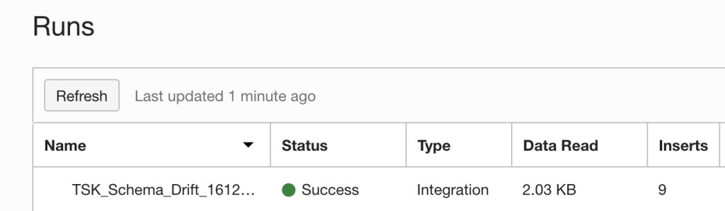 Schema drift in Oracle Cloud Infrastructure Data Integration